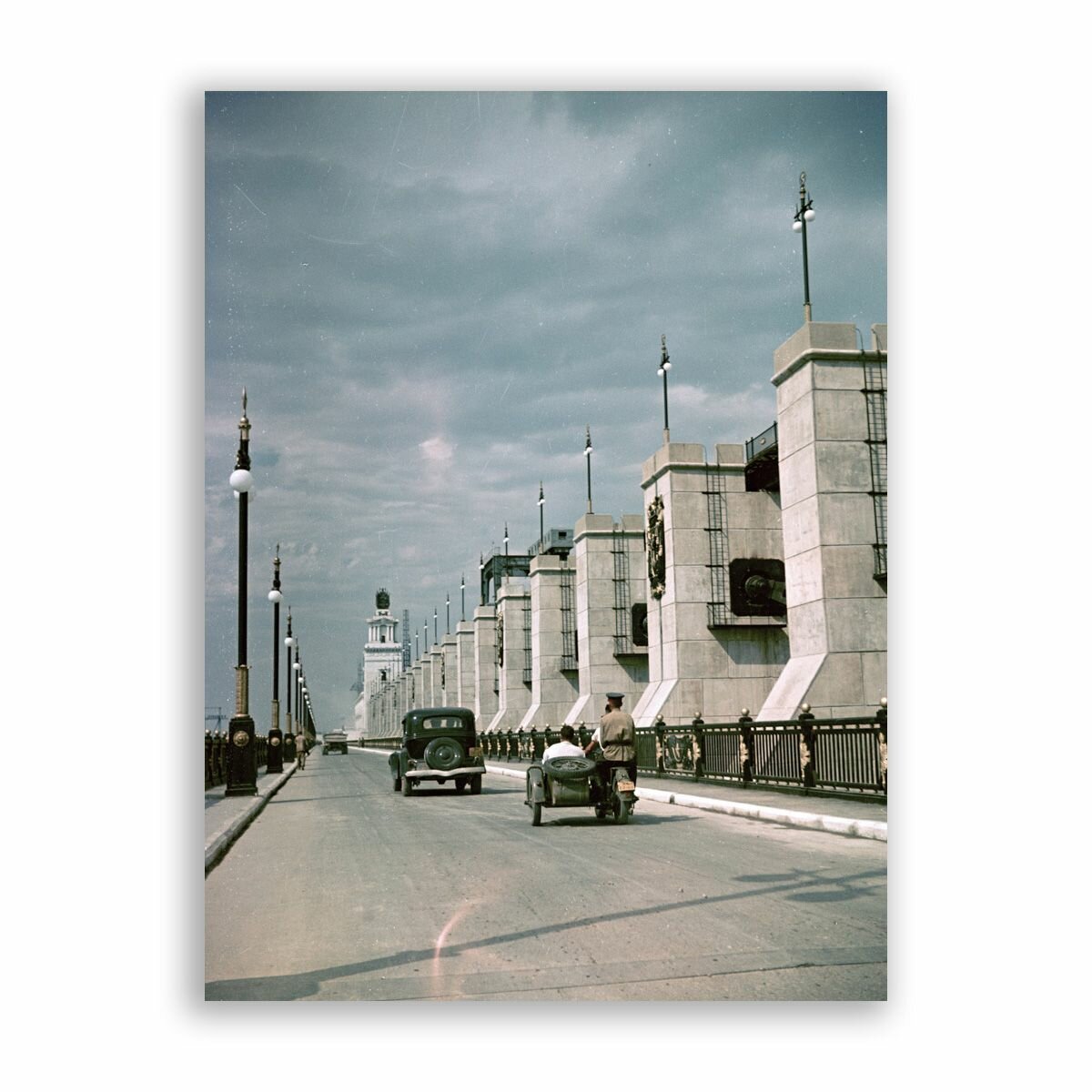 Советский постер, плакат на бумаге / Гидроэлектростанция / Размер 30 x 40 см