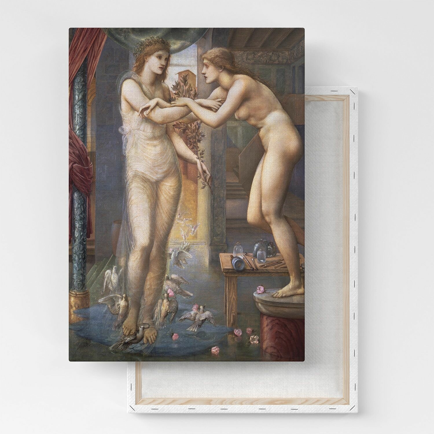 Картина на холсте, репродукция / Эдвард Бёрн-Джонс - Pygmalion and the Image / Размер 80 x 106 см