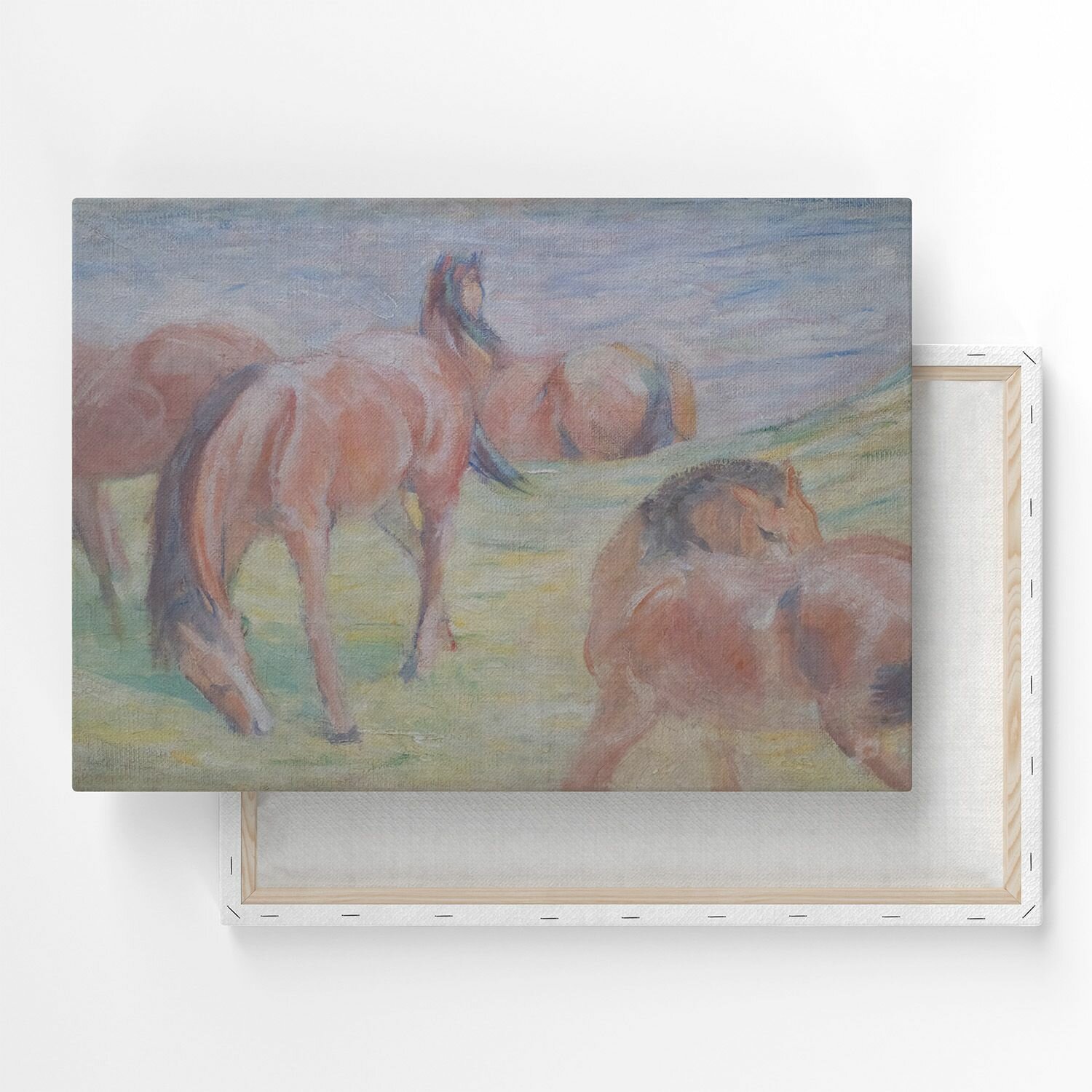 Картина на холсте, репродукция / Франц Марк - Grazing Horses I / Размер 80 x 106 см