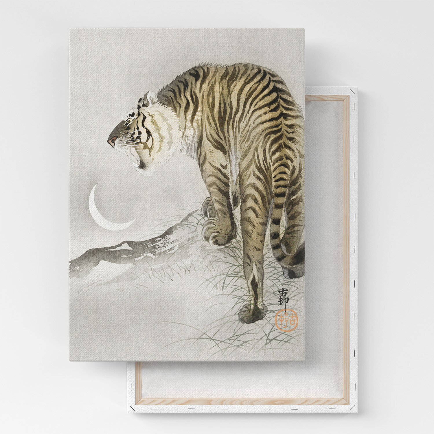Картина на холсте, репродукция / Косон Охара - Roaring tiger / Размер 40 x 53 см