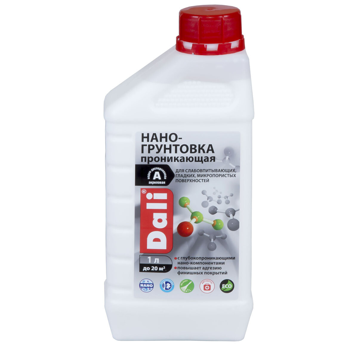 Нано-грунтовка DALI акриловая, глубокопроникающая для наружных и внутренних работ 1л