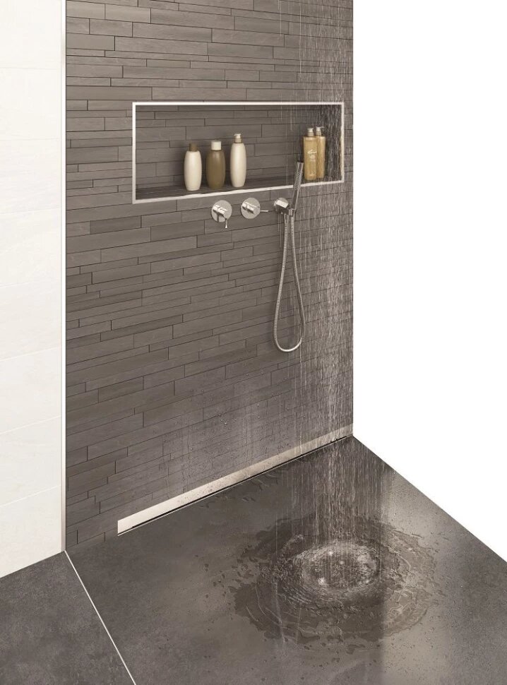 Душевой трап (лоток) Berges Wall 090056 60 см, с решеткой, щелевой, матовый хром