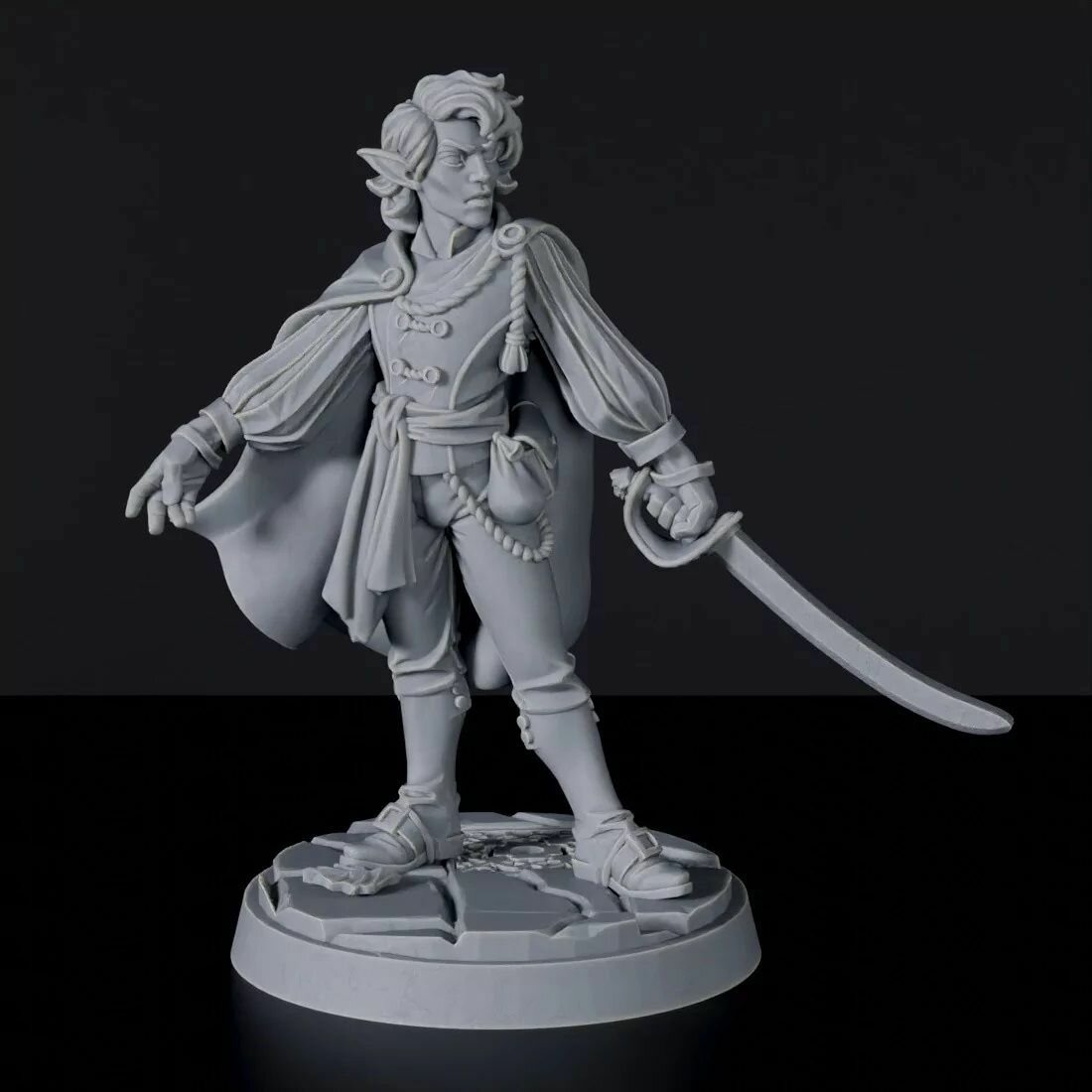 Миниатюра D&D "Эльф-аристократ с мечом" 32 мм (DnD, Dungeons & Dragons, ДнД, Подземелья и Драконы, Pathfinder)