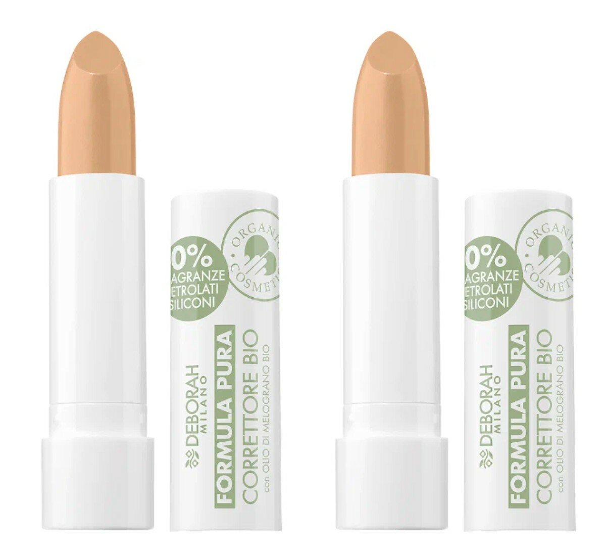 Консилер стик Deborah Milano, Formula Pura Correttore Bio, тон 03, 4,95 гр, 2 шт