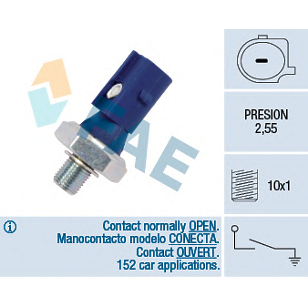 FAE 12875 (04E919081A / 06H919081 / 06H919081A) датчик давления масла audi
