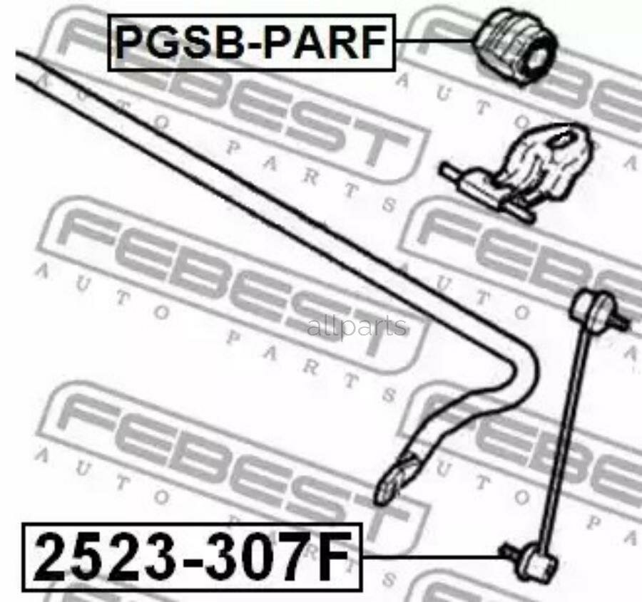 FEBEST PGSB-PARF Втулка переднего стабилизатора D25 CITROEN BERLINGO 2008- FEBEST PGSB-PARF