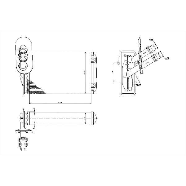 PATRON PRS2074 (1J1819031 / 1J1819031A / 1J1819031B) радиатор отопителя Audi (Ауди) a3, Seat (Сеат) leon, toledo, Skoda (Шкода)