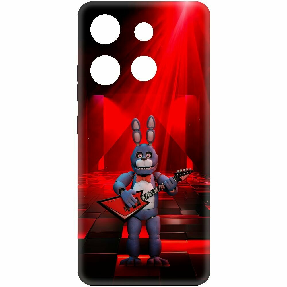 Чехол-накладка Krutoff Soft Case фнаф (FNAF) - Бонни с гитарой для INFINIX Smart 7 HD черный