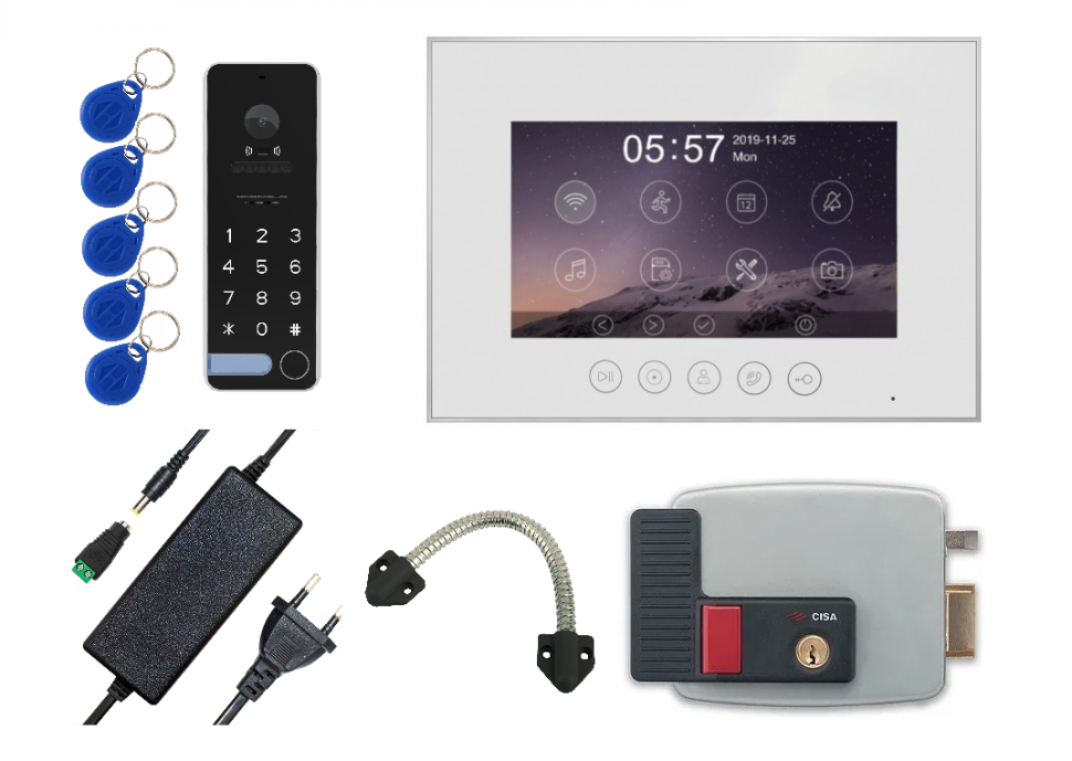 Комплект видеодомофона Marilyn HD Wi-Fi s с замком Cisa 11.630.60.3 (Италия) версия №1 вход по брелкам и коду