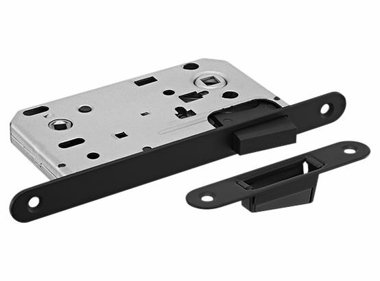 Замок магнитный Morelli, защелка дверная межкомнатная, фиксатор для двери, замок врезной MM 2090 BL, черный