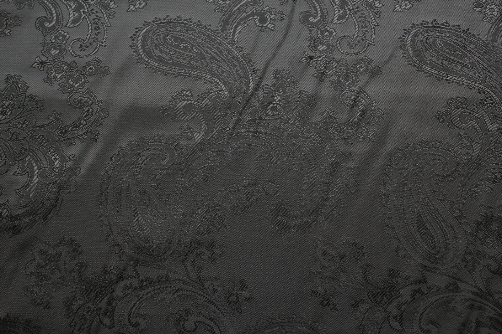Ткань Жаккард подкладочный Taffeta чёрный с восточным орнаментом, ш142см, 0,5 м