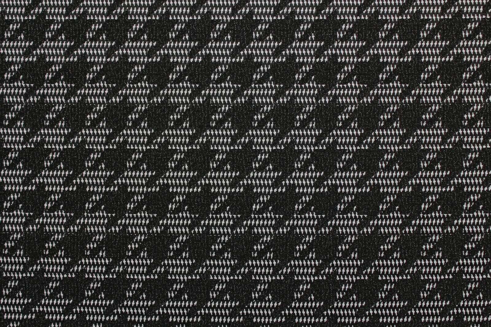 Ткань Жаккард-стрейч Pied-de-Poule в чёрно-серо-белой гамме с рисунком в гусиную лапку, 270 г/пм, ш142см, 0,5 м
