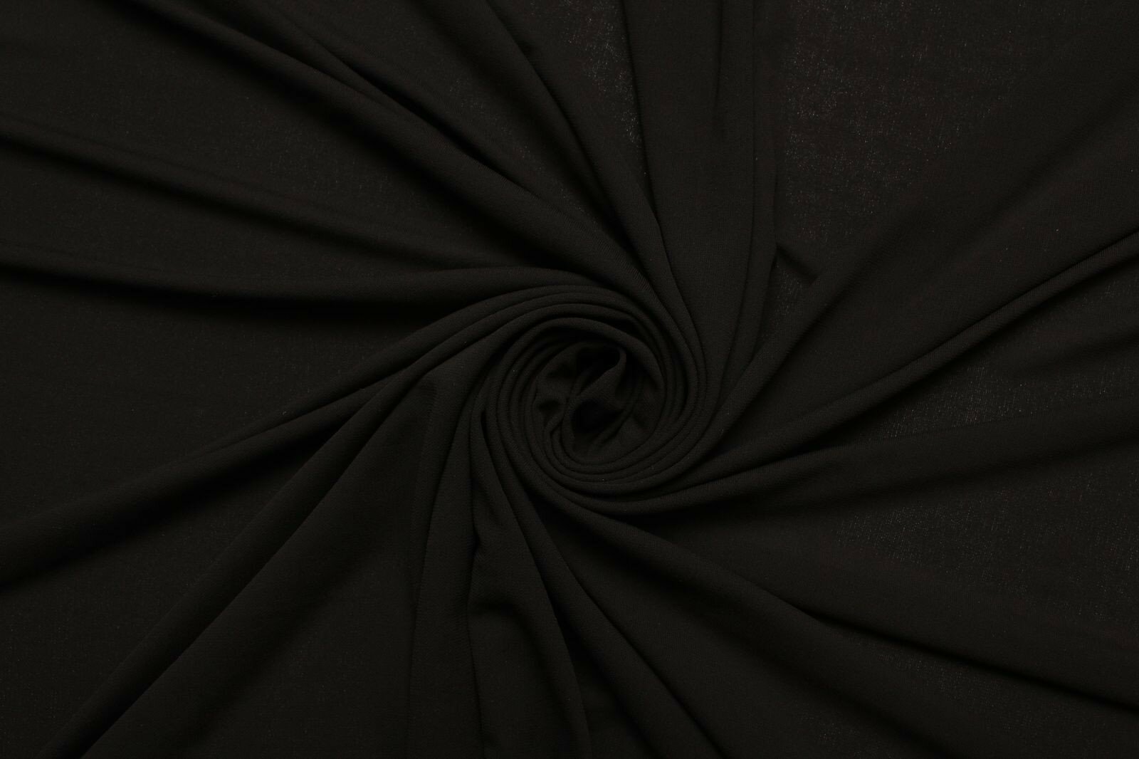 Ткань Трикотаж-креп стрейч чёрный, ш156см, 0,5 м