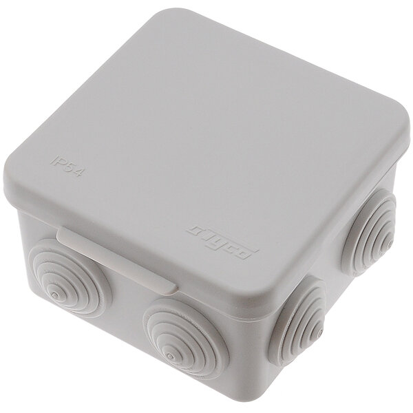 Коробка Тусо 67040М распаечная пластиковая с сальниками 80х80х50мм IP54 серая (Рувинил) (6 шт. в комплекте)