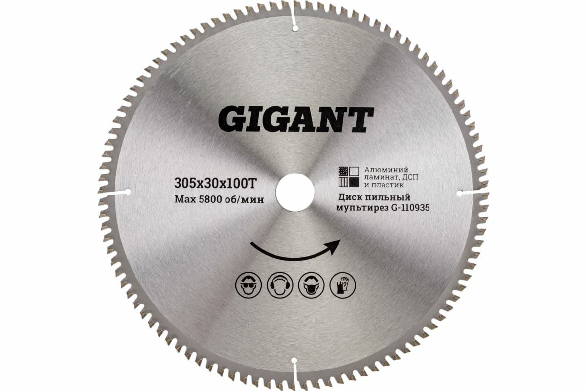Gigant Диск пильный мультирез по алюминию, ламинату, пластику, ДСП 305x30x100T 100 зубьев