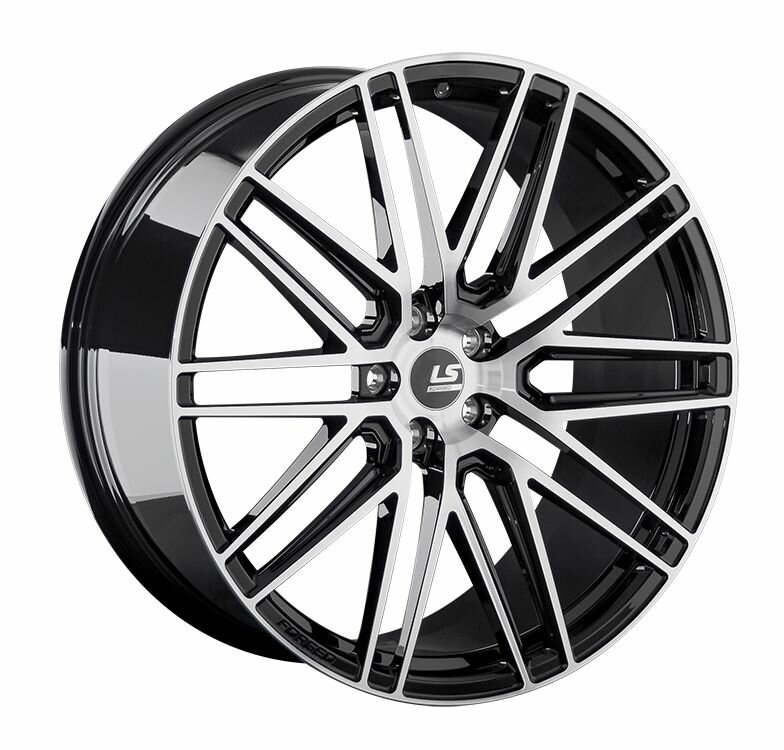 Колесный диск LS FORGED LS FG12 22x11" PCD5x112 ET45 D66.6 черный глянцевый с полированными лучами