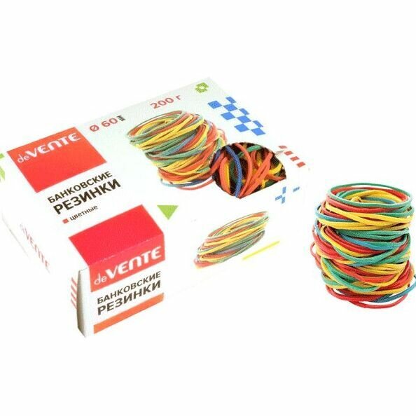 (3 упаковки) Резинка банковская для денег 200г. D60 цветные