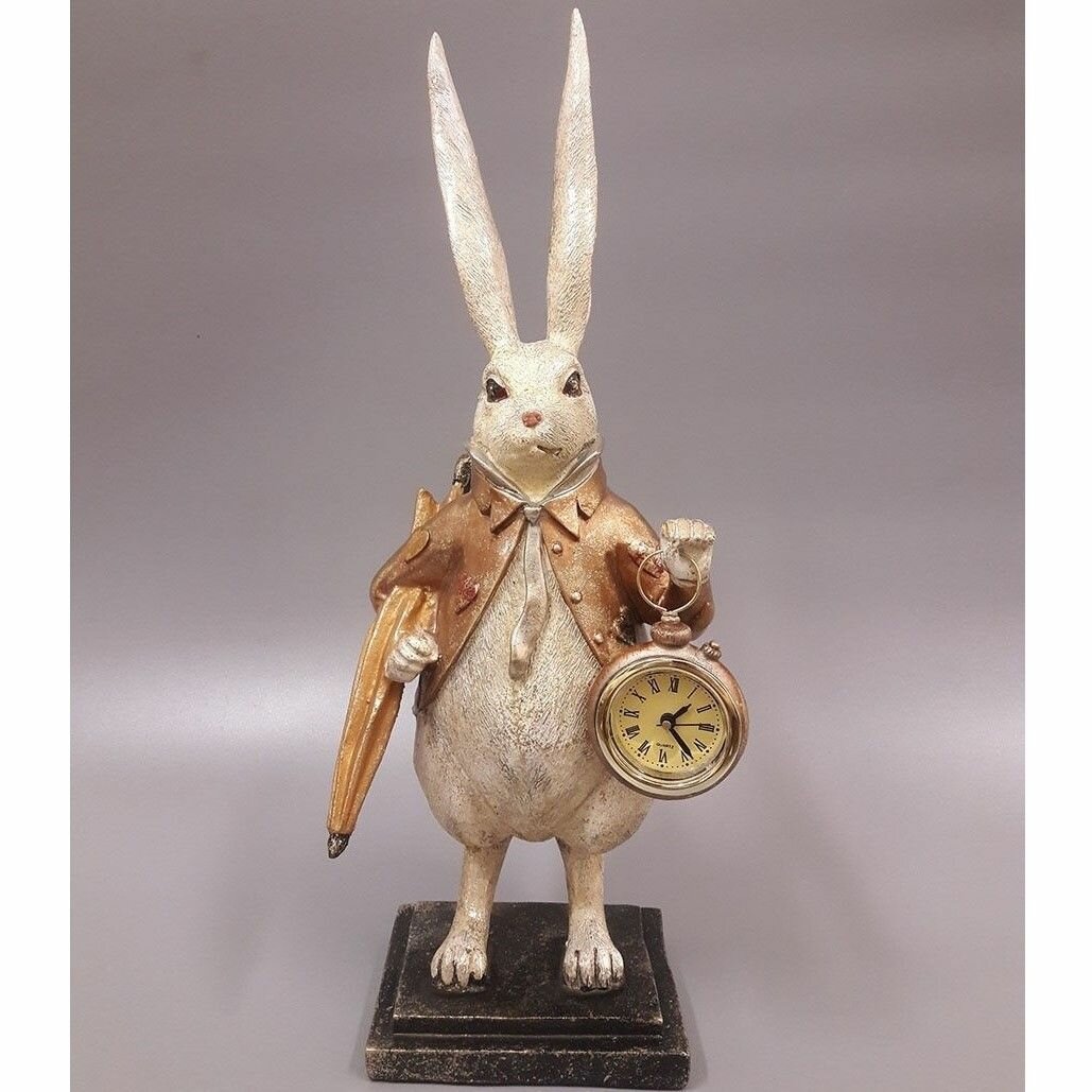 Декоративная фигура "Кролик с часами" 38,5 см