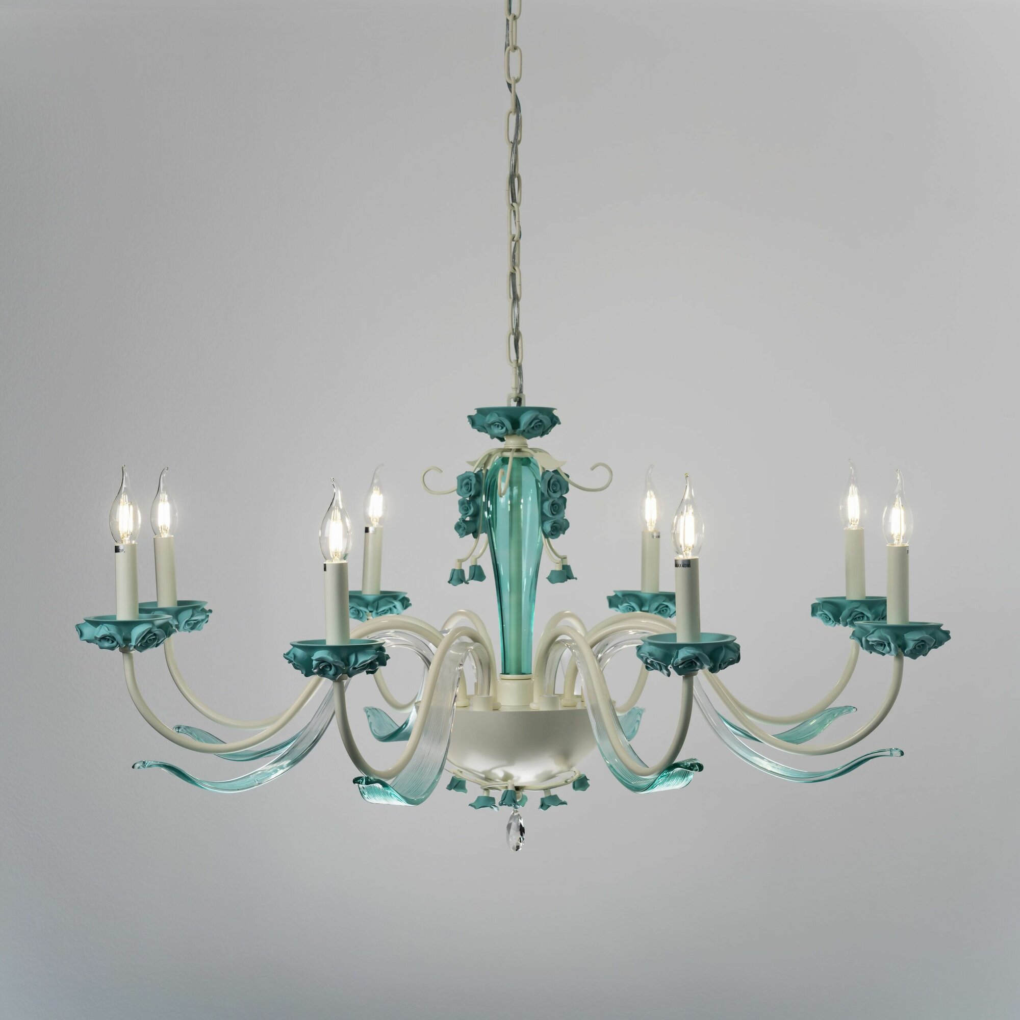 VIOLETTA Люстра подвесная Notte Giorno Бирюза+Белый