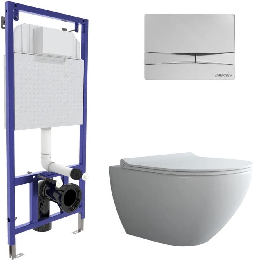 Комплект Berges Wasserhaus Novum 043269 кнопка хром глянцевый /043269