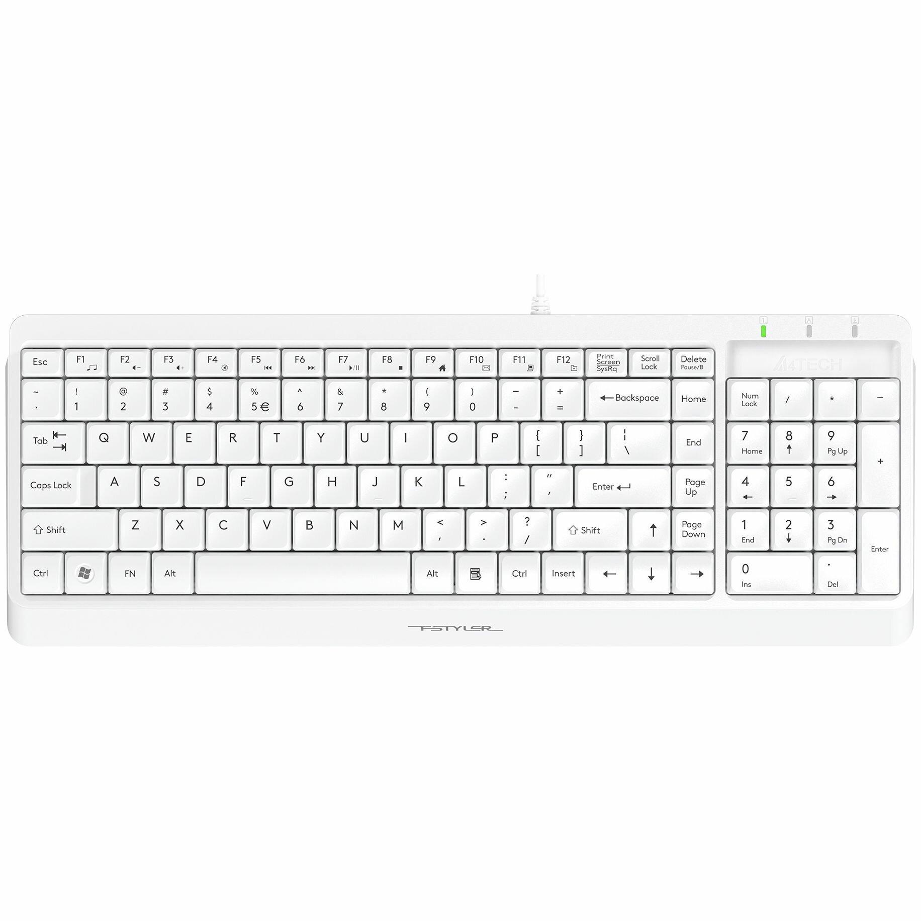 Клавиатура A4Tech Fstyler FK15, русские и английские буквы, белый (fk15 white)