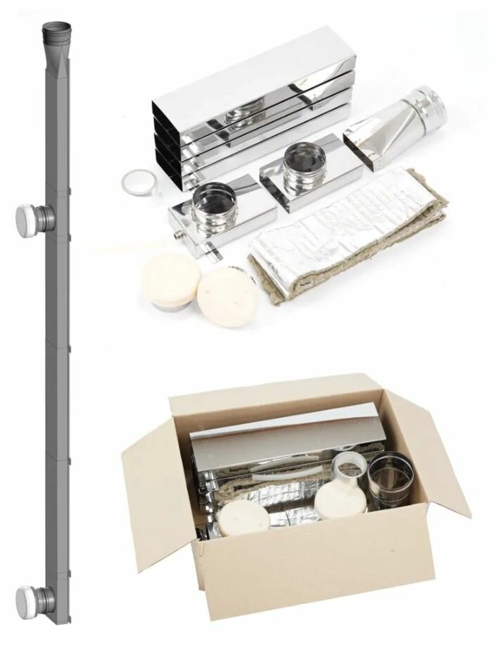 Комплект вентиляции для бани и сауны ТиС вент П (проход через перекрытие/кровлю) дымоход