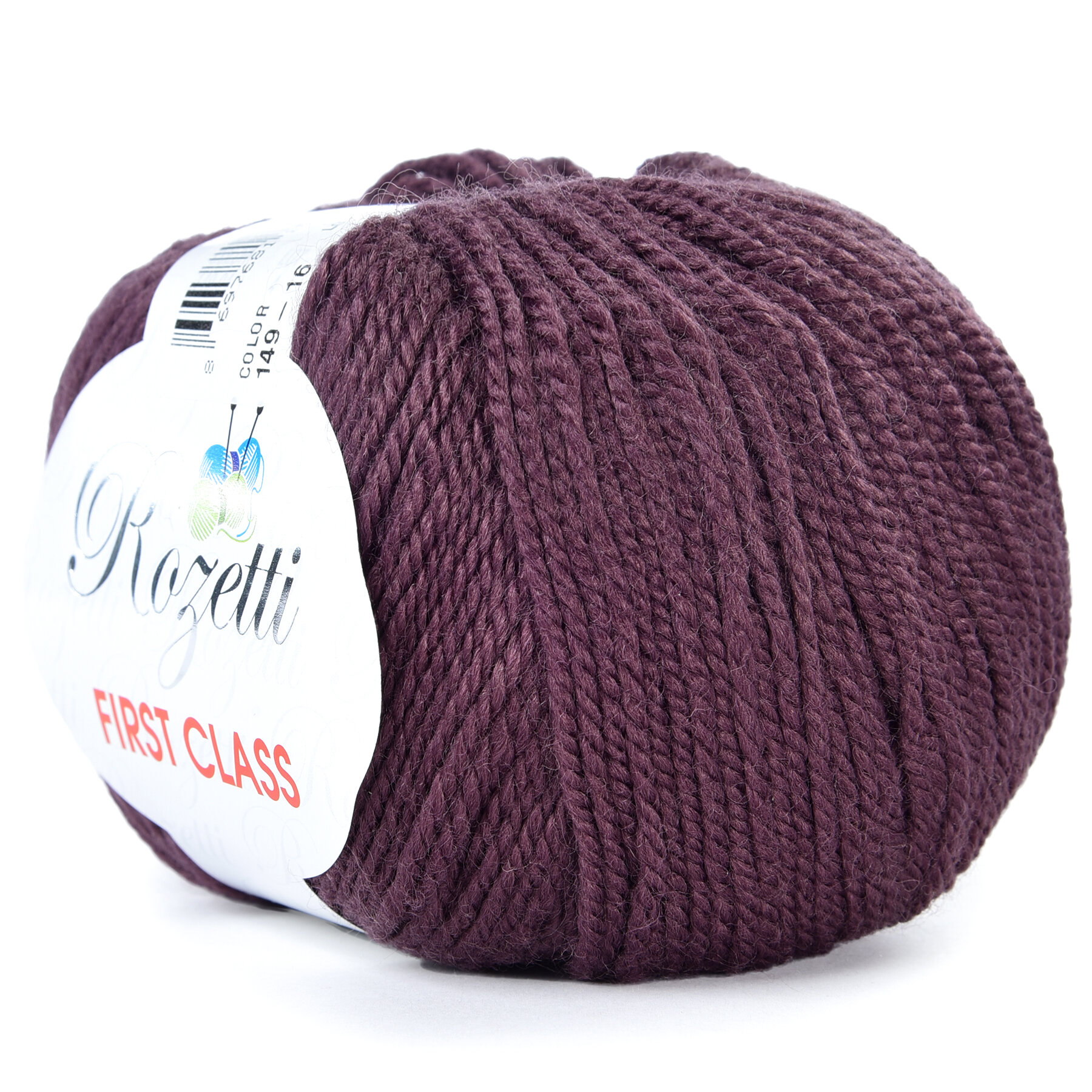 Пряжа Rozetti FIRST CLASS. 50% Мериносовая шерсть, 50% Микрофибра, 50гр/115м, (149-16 Темно-Сиреневый) 1 упаковка (10 мотков)