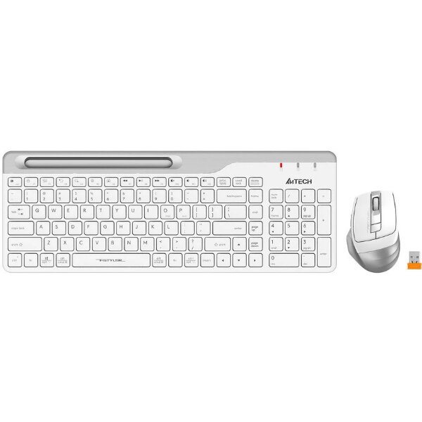 Комплект клавиатура+мышь A4Tech FStyler FB2535C беспроводной, USB + Bluetooth, 2000 DPI, белый