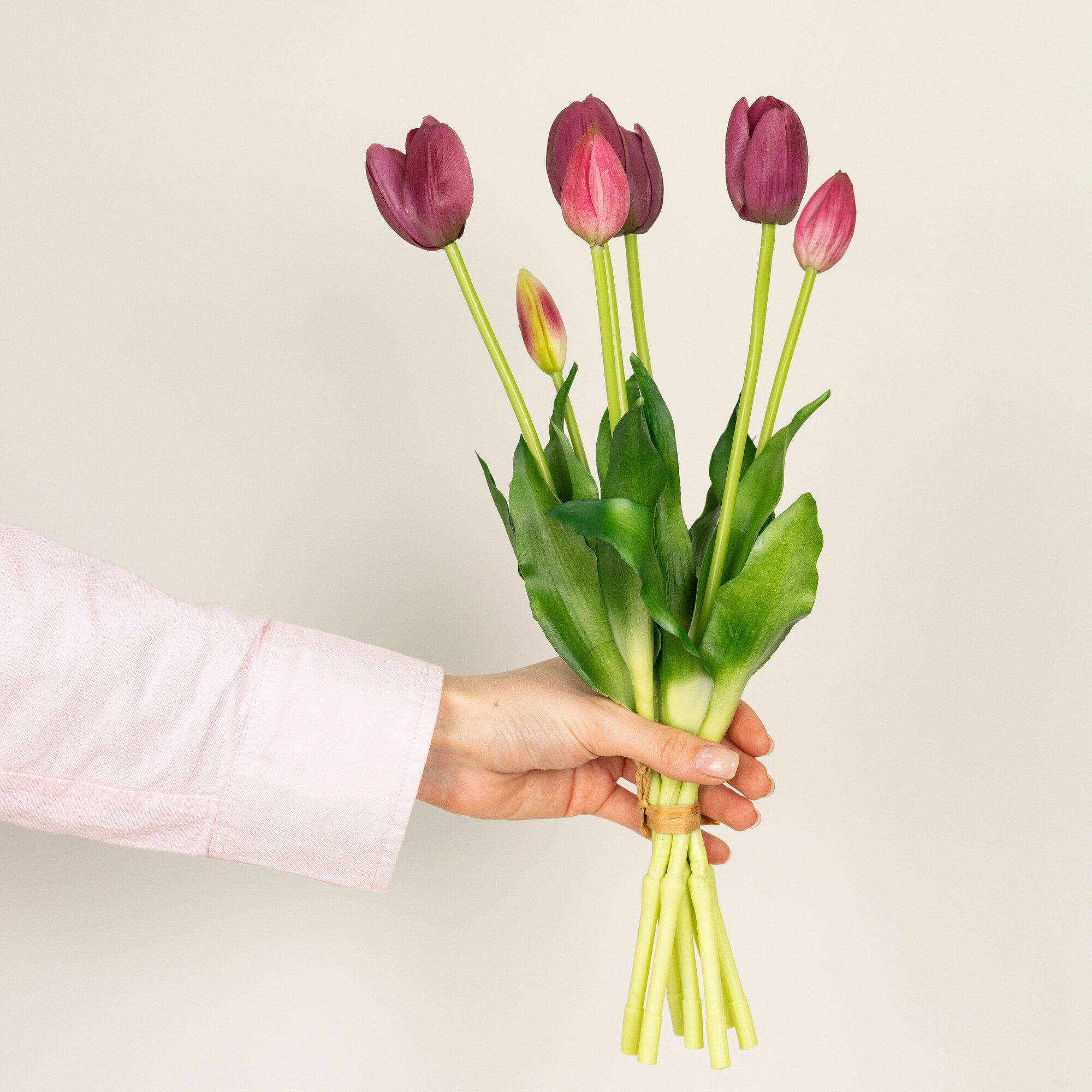 Букет тюльпанов бордовые 7 шт / Искусственные цветы для дома, декора, для букетов