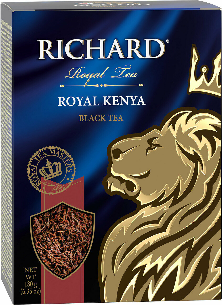 Чай черный RICHARD Royal Kenya листовой, 180г x 5 упаковок