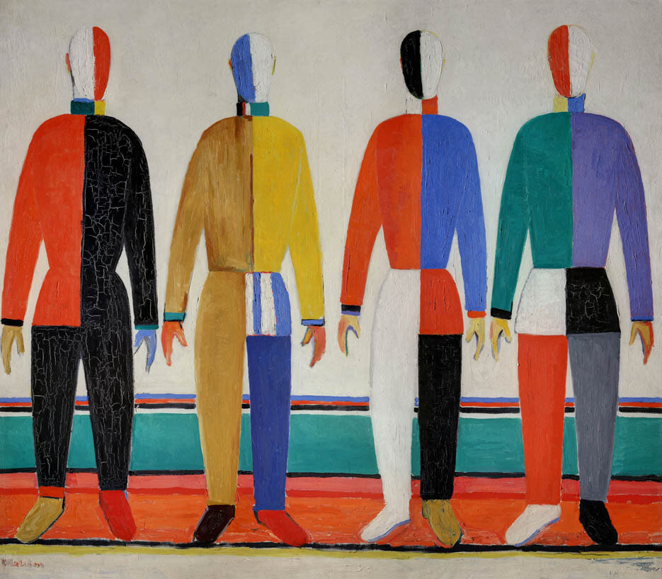 "Спортсмены", Малевич Казимир Северинович, картина (репродукция) (55х48 см / на подрамнике)