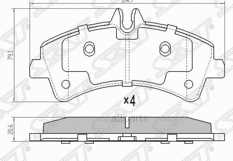 SAT ST-A0044208120 Колодки тормозные (Сзади) Mercedes-Benz Sprinter 06-18 / Volkswagen Crafter 06-16