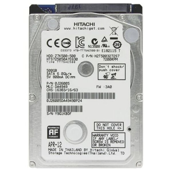 Жесткий диск Hitachi H2T5003272S7 500Gb 7200 SATAIII 2,5" HDD
