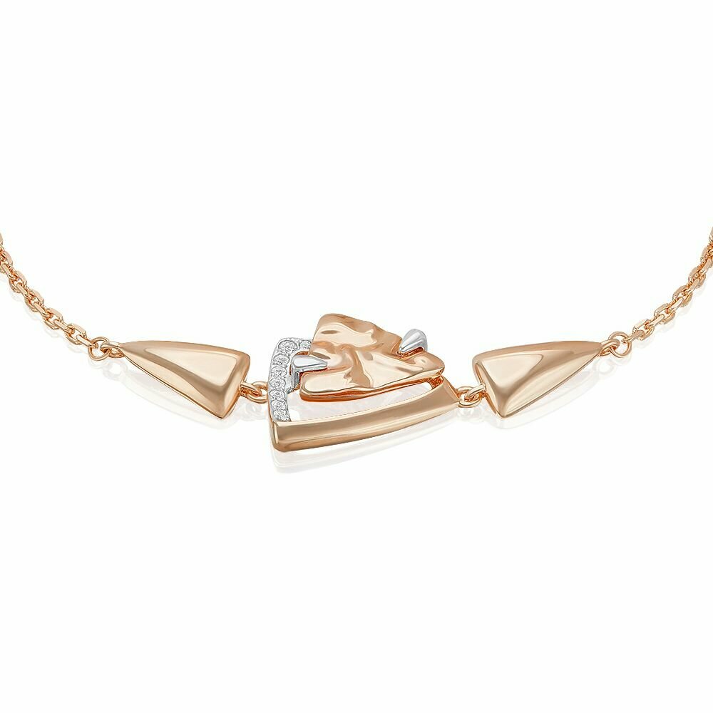 Браслет, красное золото, 585 проба, топаз