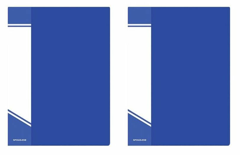 InФормат Папка с файлами пластиковая А5, карман для маркировки, синяя, 20 файлов, 550 мкм, 2 шт