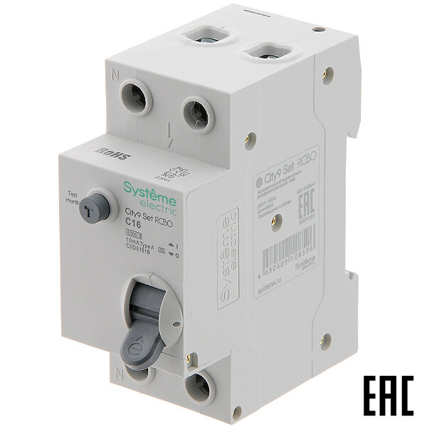 Дифф. автомат City9 C9D61616 (тип А) C16А-10мА 230В 1P+N 6кА Systeme Electric