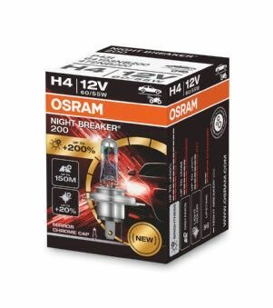 Лампа 12V H4 60/55W +200% P43t OSRAM NIGHT BREAKER 1 шт. картон 64193NB200