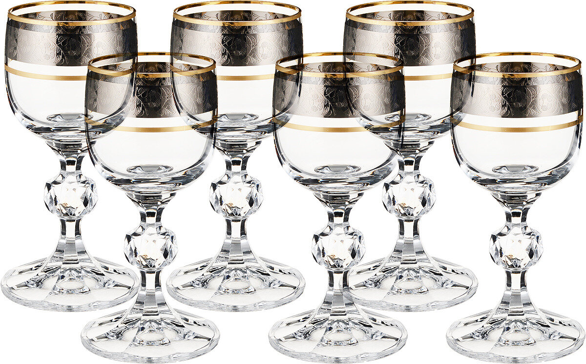 Набор бокалов для ликера "Клаудия / Sterna" Bohemia 50 мл. / 6 шт. панто платина