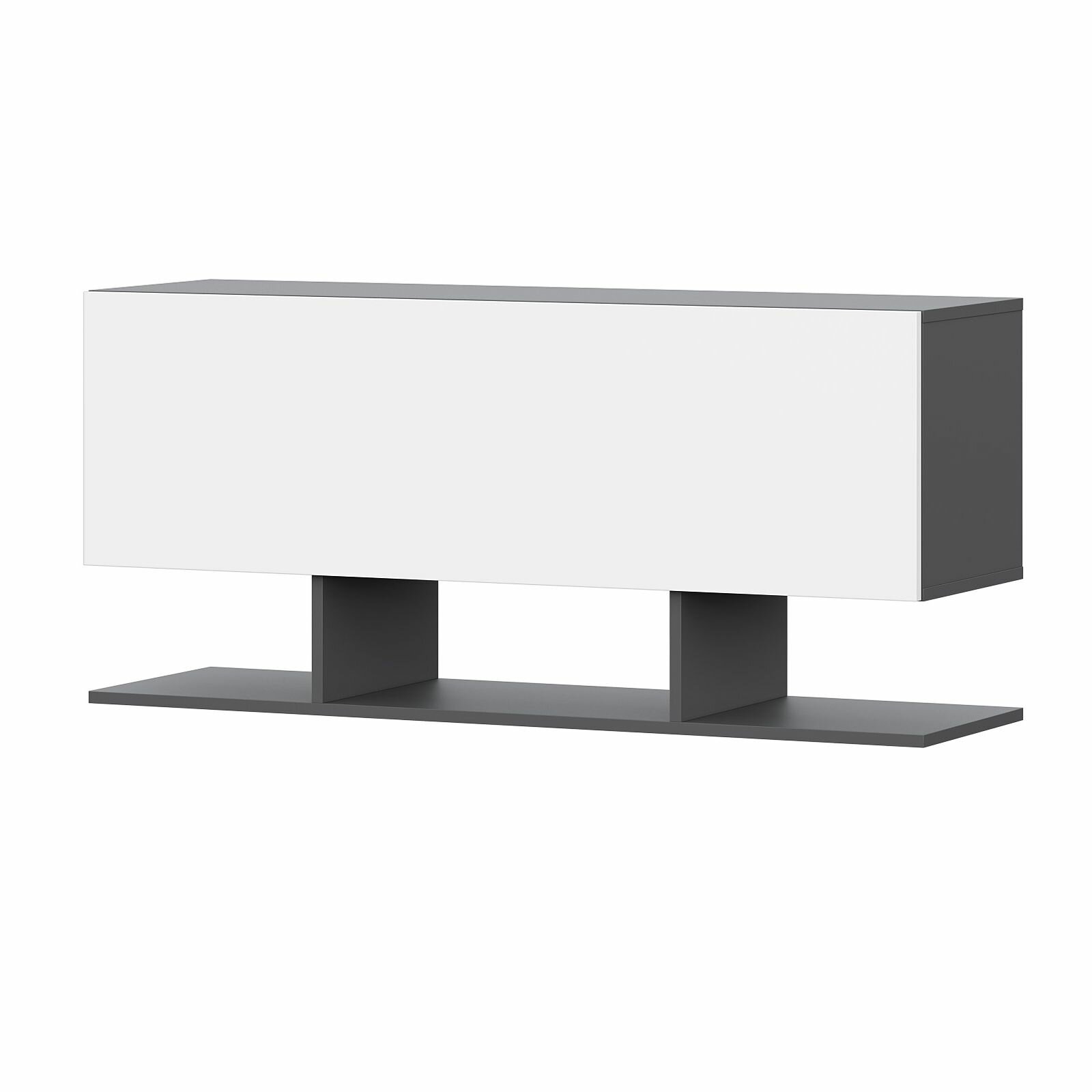 Полка навесная Айвори с откидной дверцей от Астрид Мебель, размер 120х36х55см, цвет Графит/Белый