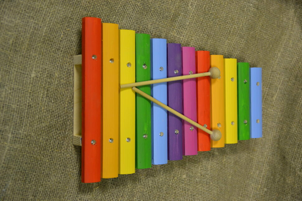 MD-KSC-12P Ксилофон 12 нот, с резонатором, цветной, До, Музыка Детям