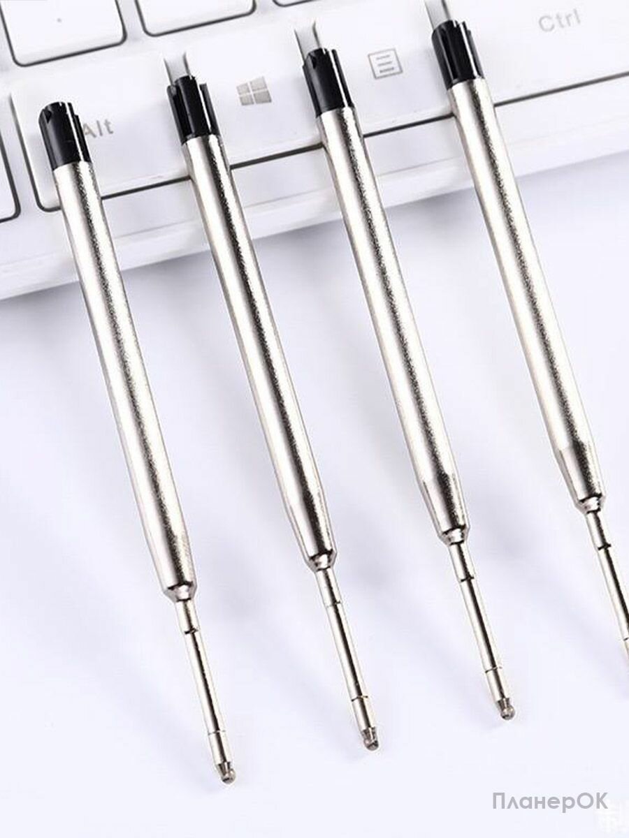 Стержень для ручек типа Паркер металлический, 5 шт, синий, 98мм