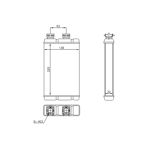 NISSENS 70513 (64118372771 / 70513_NS / 8372771) радиатор печки BMW (БМВ) e46 98-