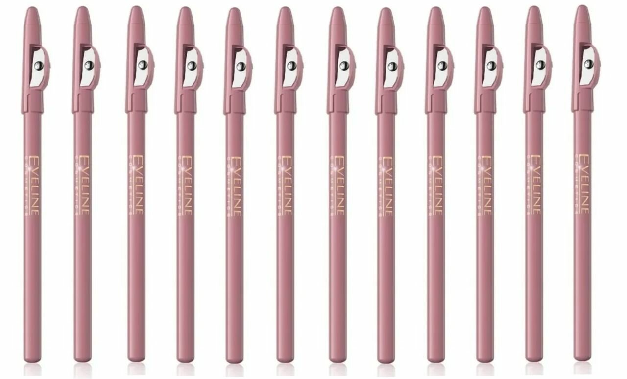 Eveline Cosmetics Карандаш для губ Max Intense Colour контурный, тон 24 Sweet Lips, 7г - 12 штук