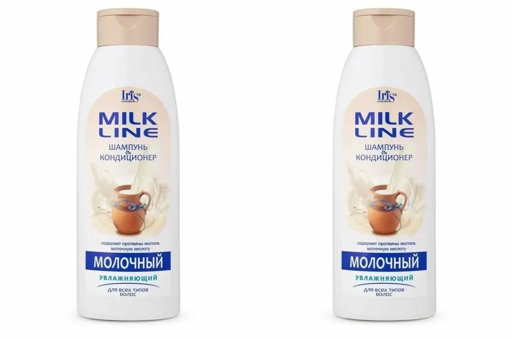 Iris cosmetic Шампунь-кондиционер, Молочный, увлажняющий, 500 мл, 2 уп