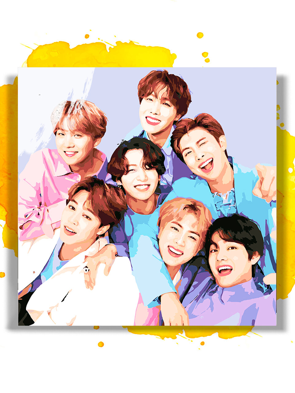 Картина по номерам на холсте BTS Bangtan Boys, 40 х 40 см