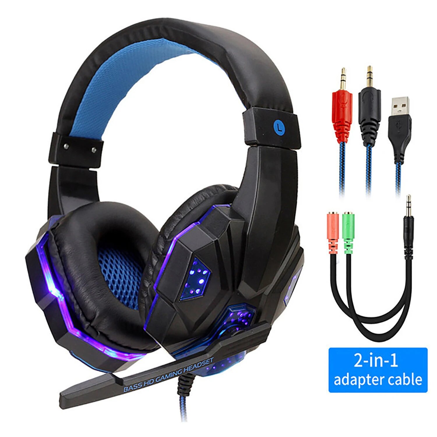 Игровые наушники BlackBlue с подсветкой для PS4, Xbox, ПК