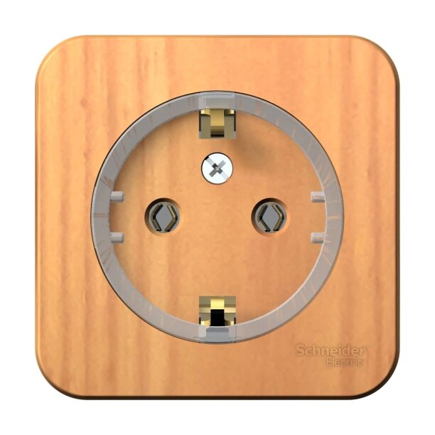 Розетка Schneider Electric Бланка компакт с заземлением ясень