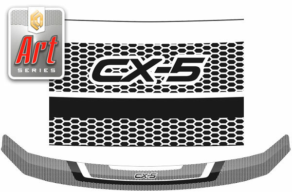 Дефлектор капота Mazda CX-5 2016 н. в. Серия "Art" белая САпластик