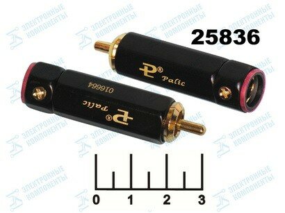 Разъем RCA штекер gold металл под винт Palic розовый