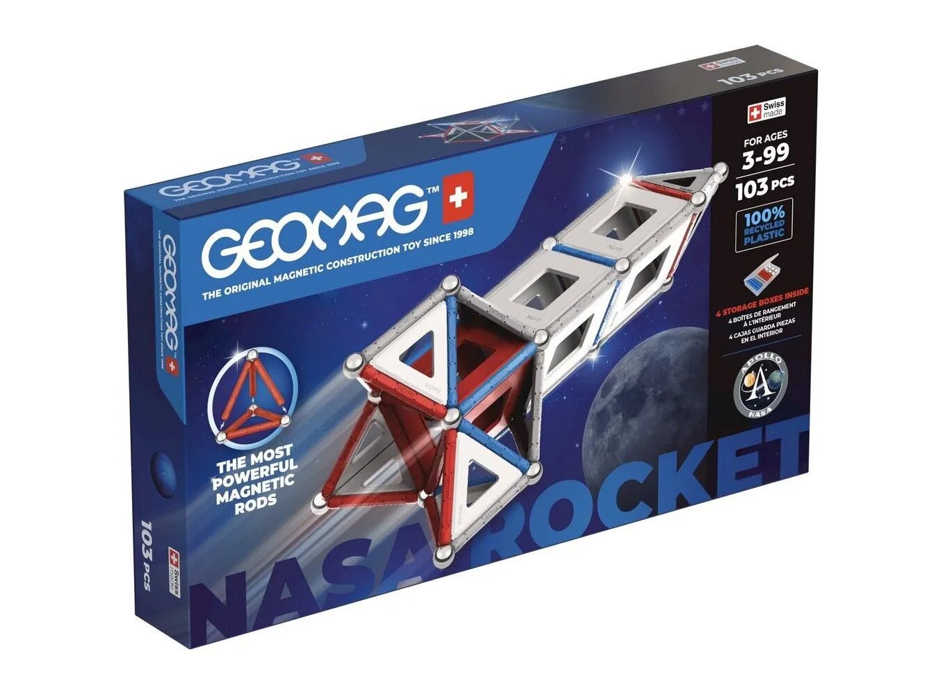 Конструктор магнитный Geomag Классик ракета 103 элемента GM808